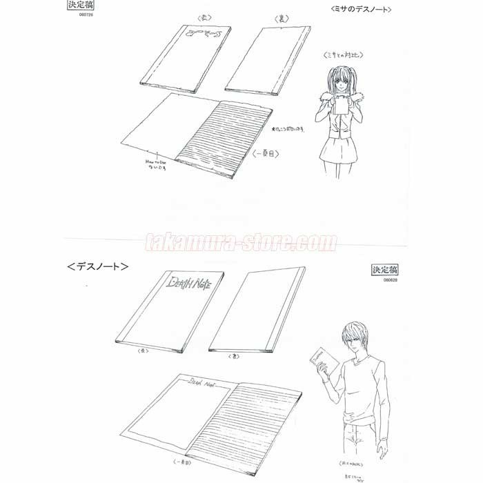 Death Note décors, objets Model Sheets