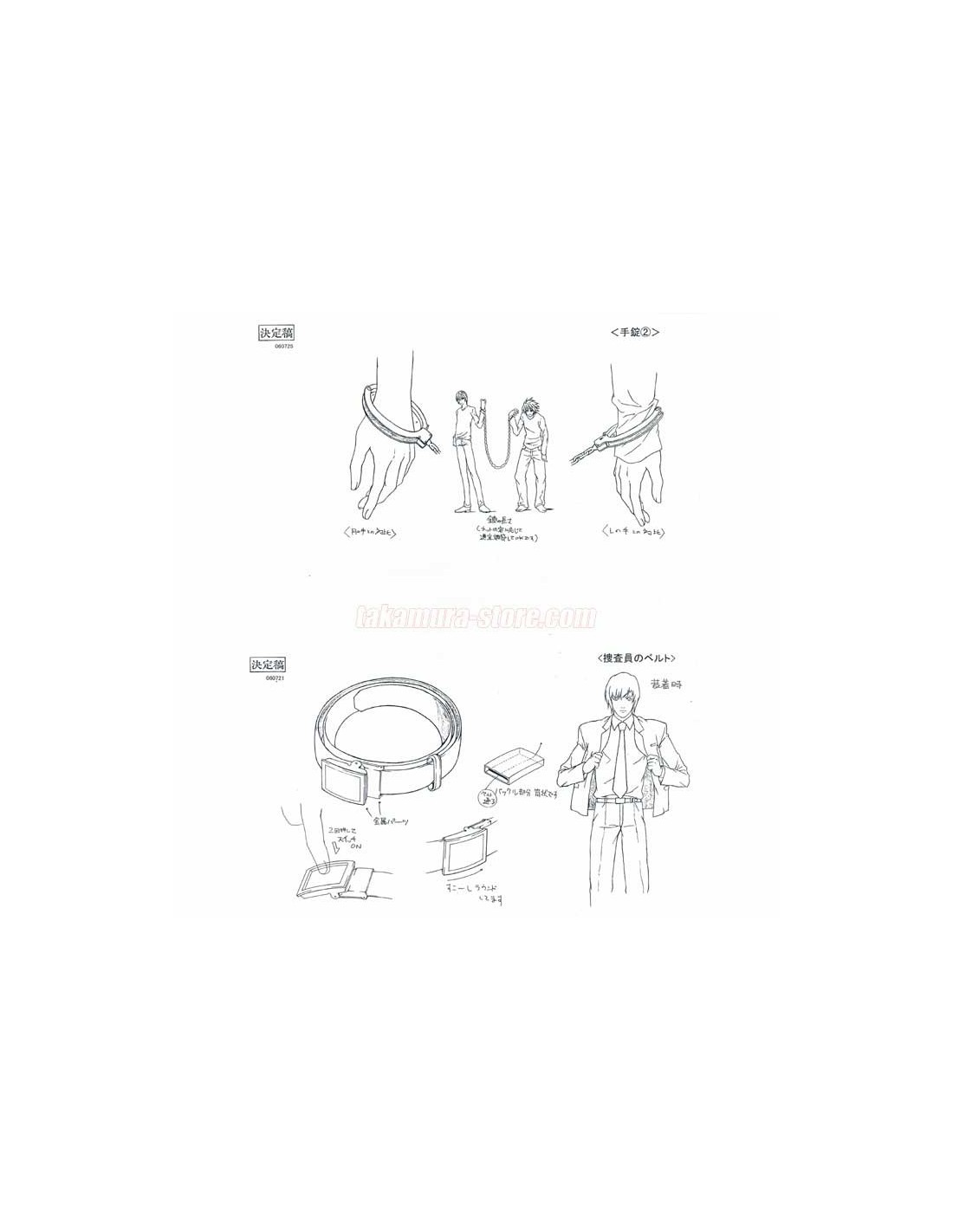 Death Note décors, objets Model Sheets