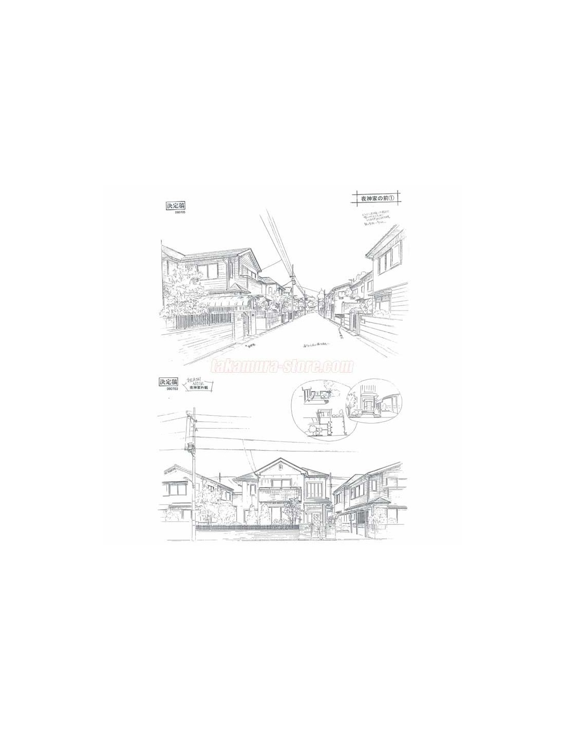 Death Note décors, objets Model Sheets